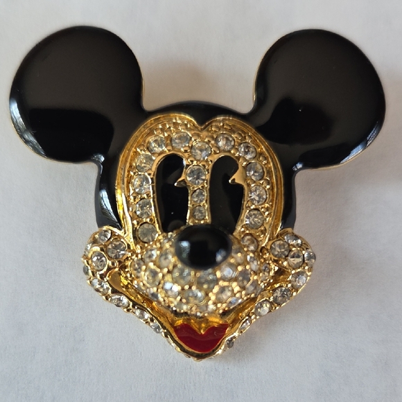 Disney | Jewelry | Disney Mickey Mouse Black And Gold Broochpin | Poshmark